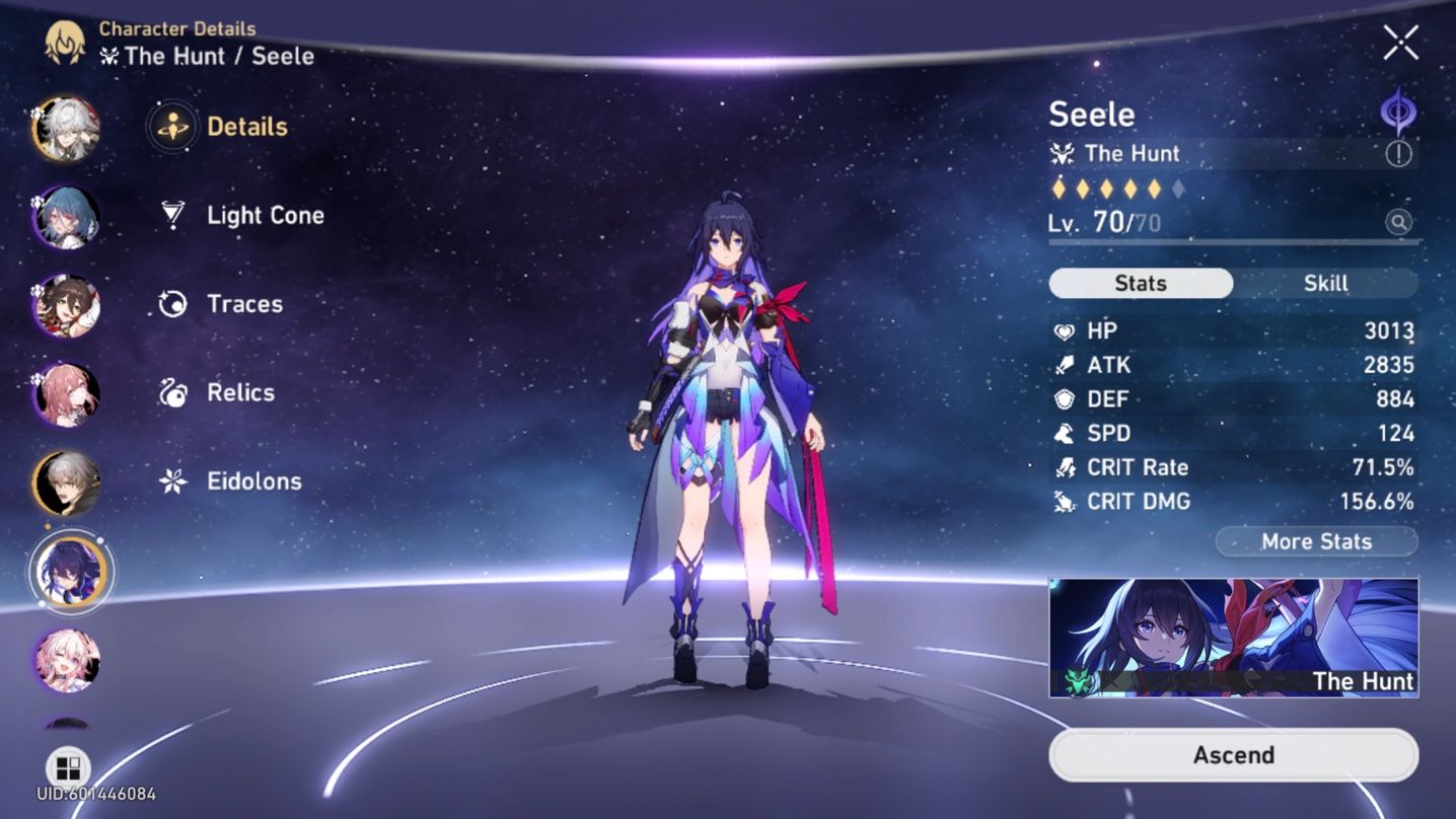 My Seele E1 S1 Level 70 Build ! Honkai: Star Rail | HoYoLAB