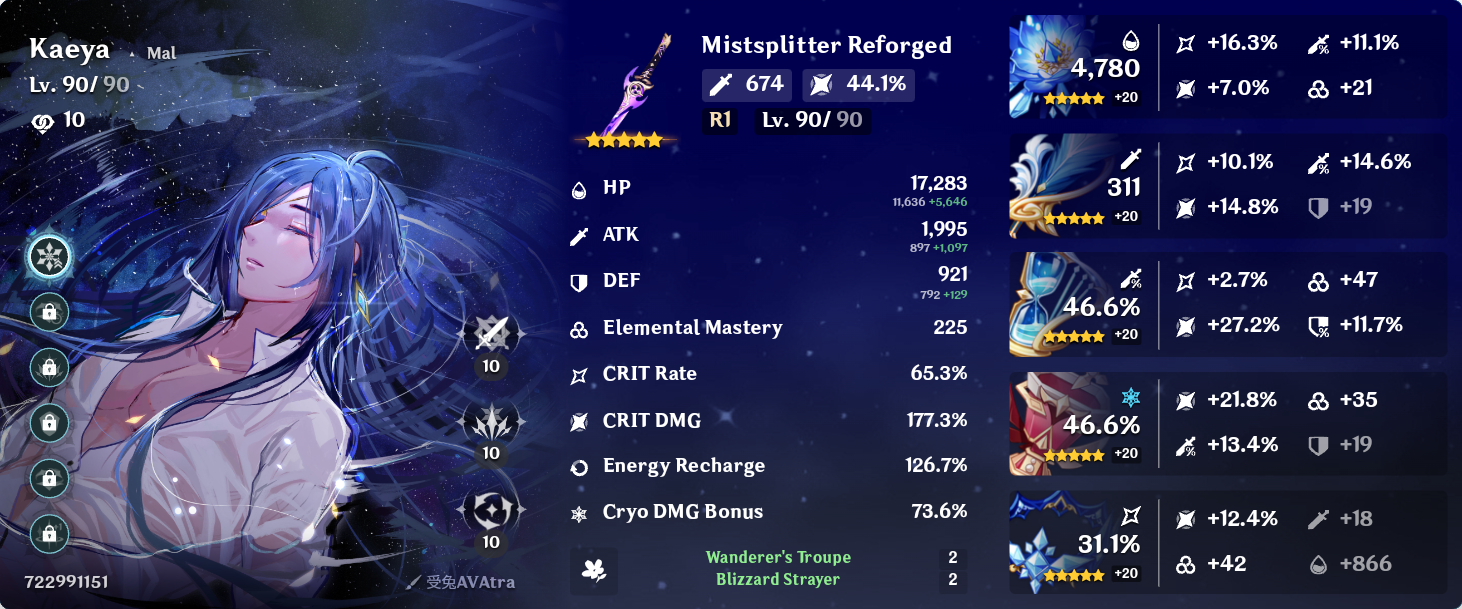 My Kaeya build Genshin Impact | HoYoLAB