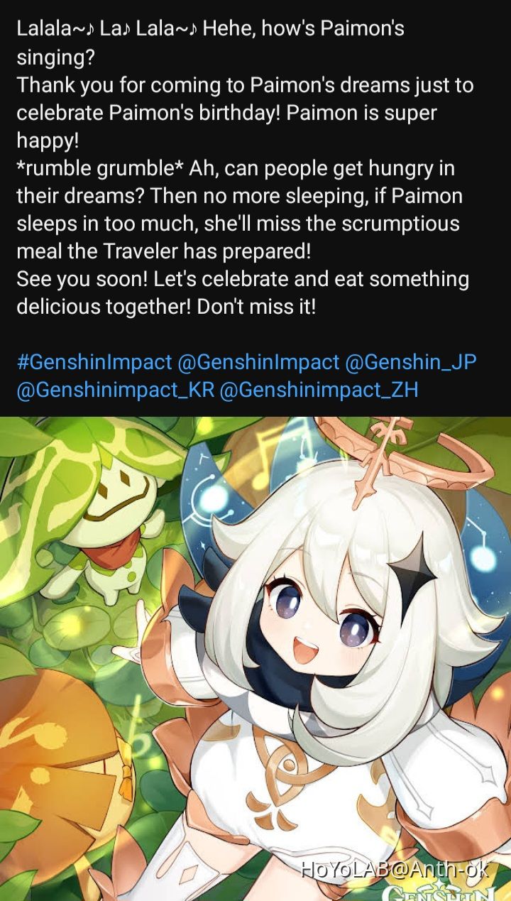 Happy Birthday, Paimon! Genshin Impact | HoYoLAB