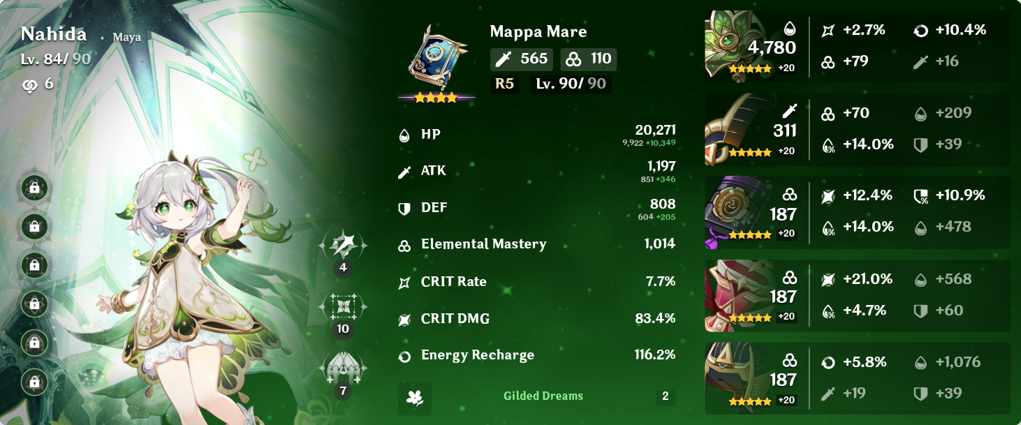 My Nahida build(full on em) Genshin Impact | HoYoLAB