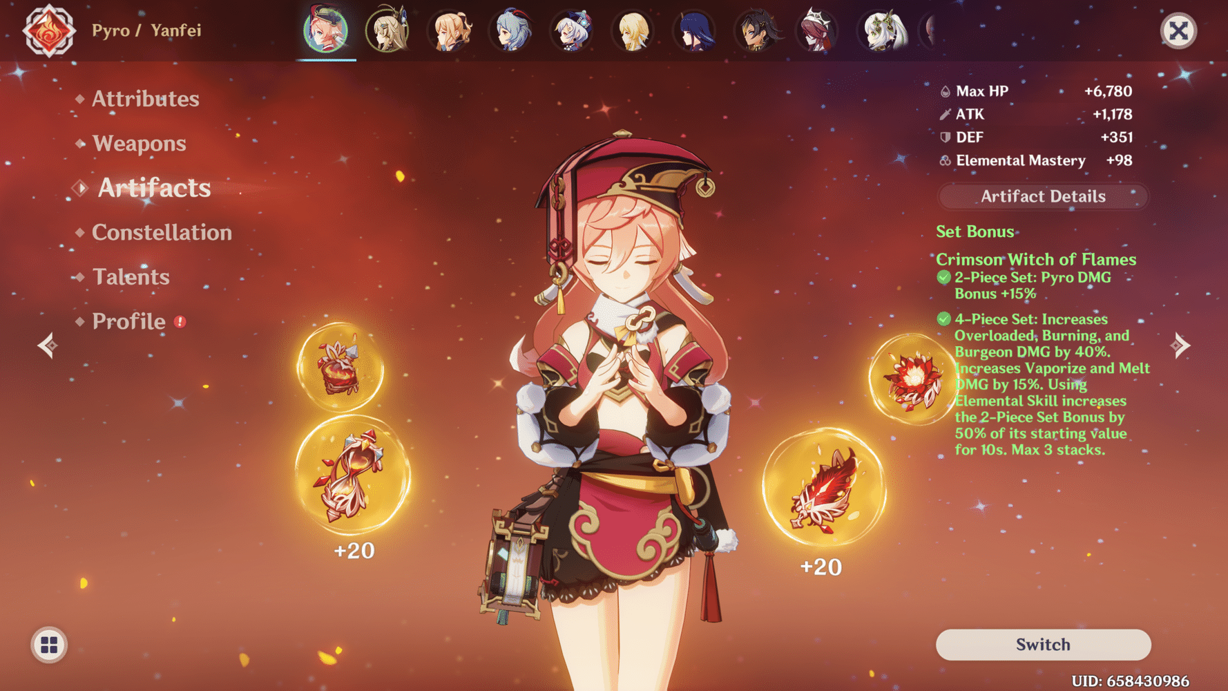 My Yanfei Build Genshin Impact | HoYoLAB