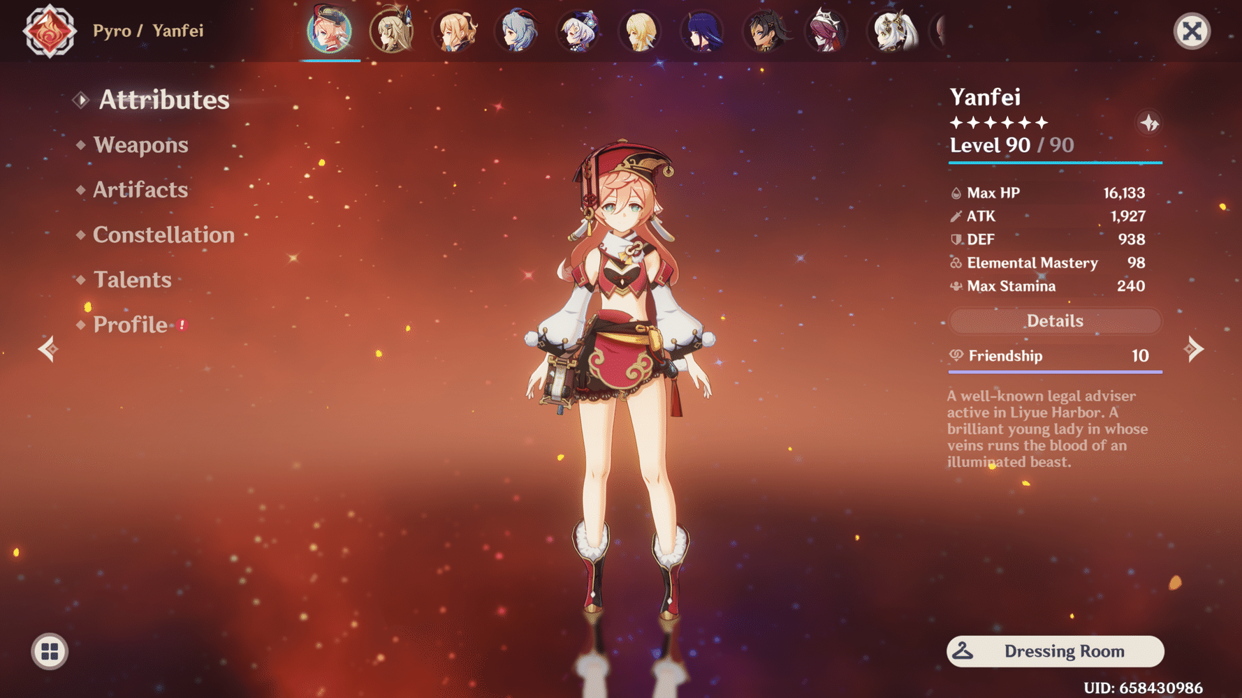 My Yanfei Build Genshin Impact | HoYoLAB