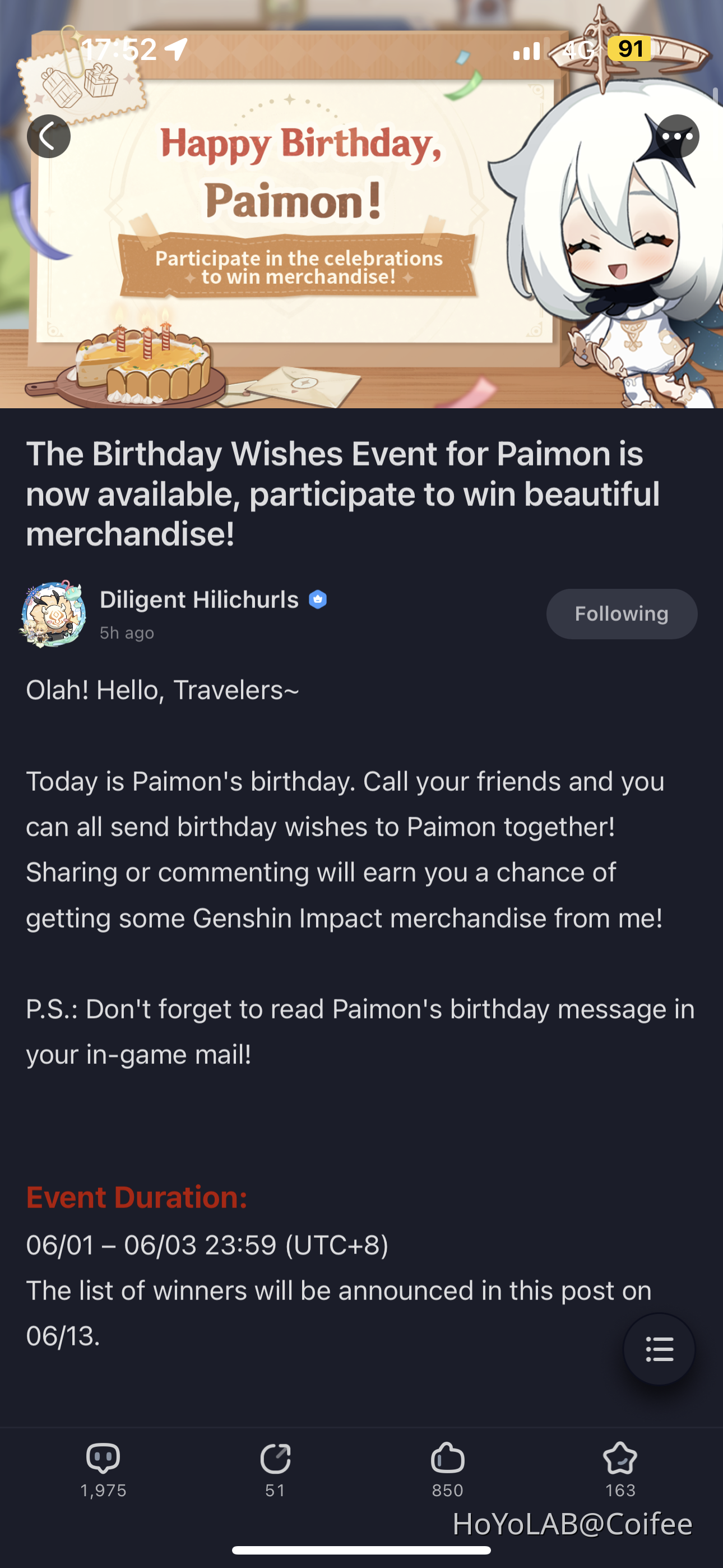 𝓗𝓪𝓹𝓹𝔂 𝓑𝓲𝓻𝓽𝓱𝓭𝓪𝔂 𝓟𝓪𝓲𝓶𝓸𝓷! Genshin Impact | HoYoLAB