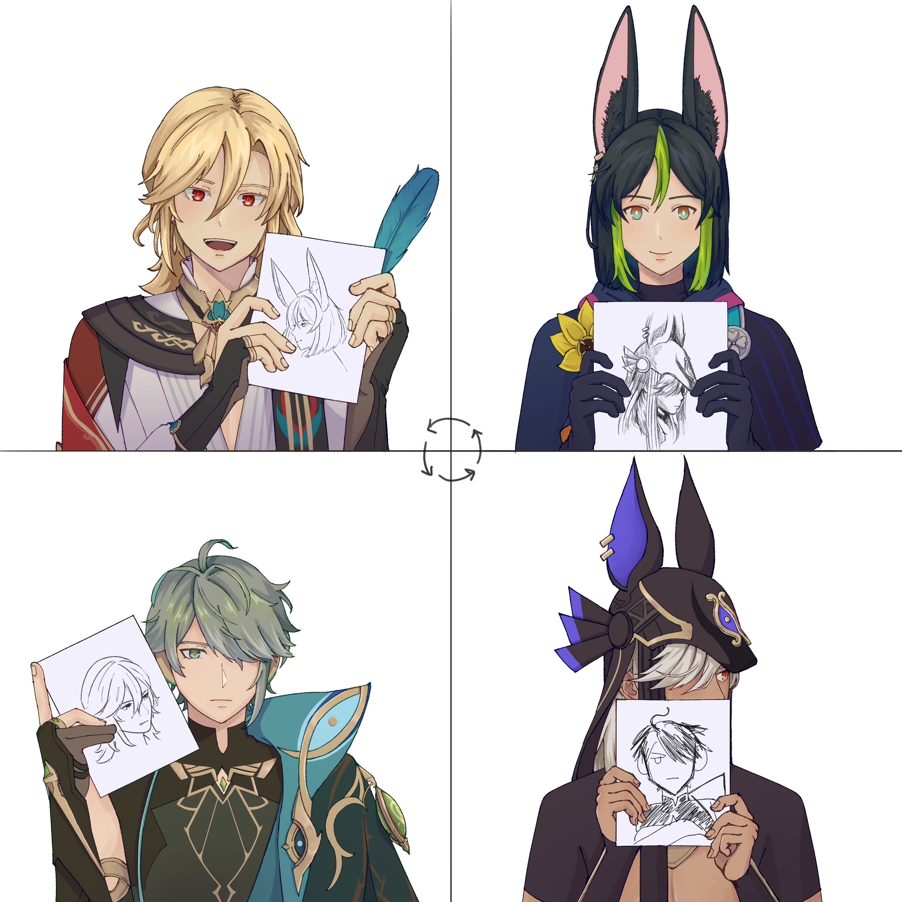 Headcanon that Cyno is the only one of the Sumeru boys who can't draw ...
