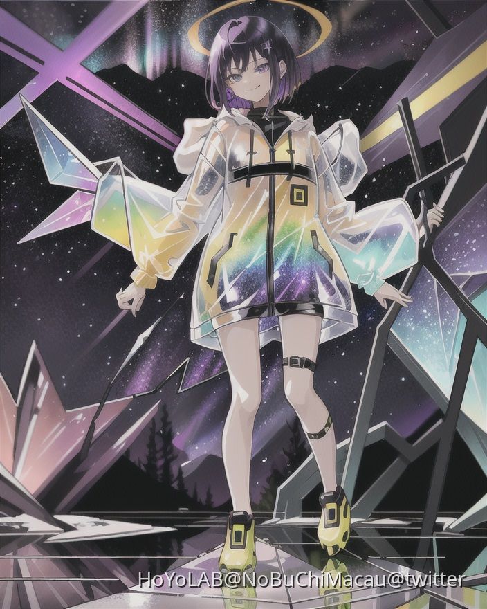(AI-Art) 希儿服裝,德麗莎辮子Seele - test transparent jacket quantum style ...