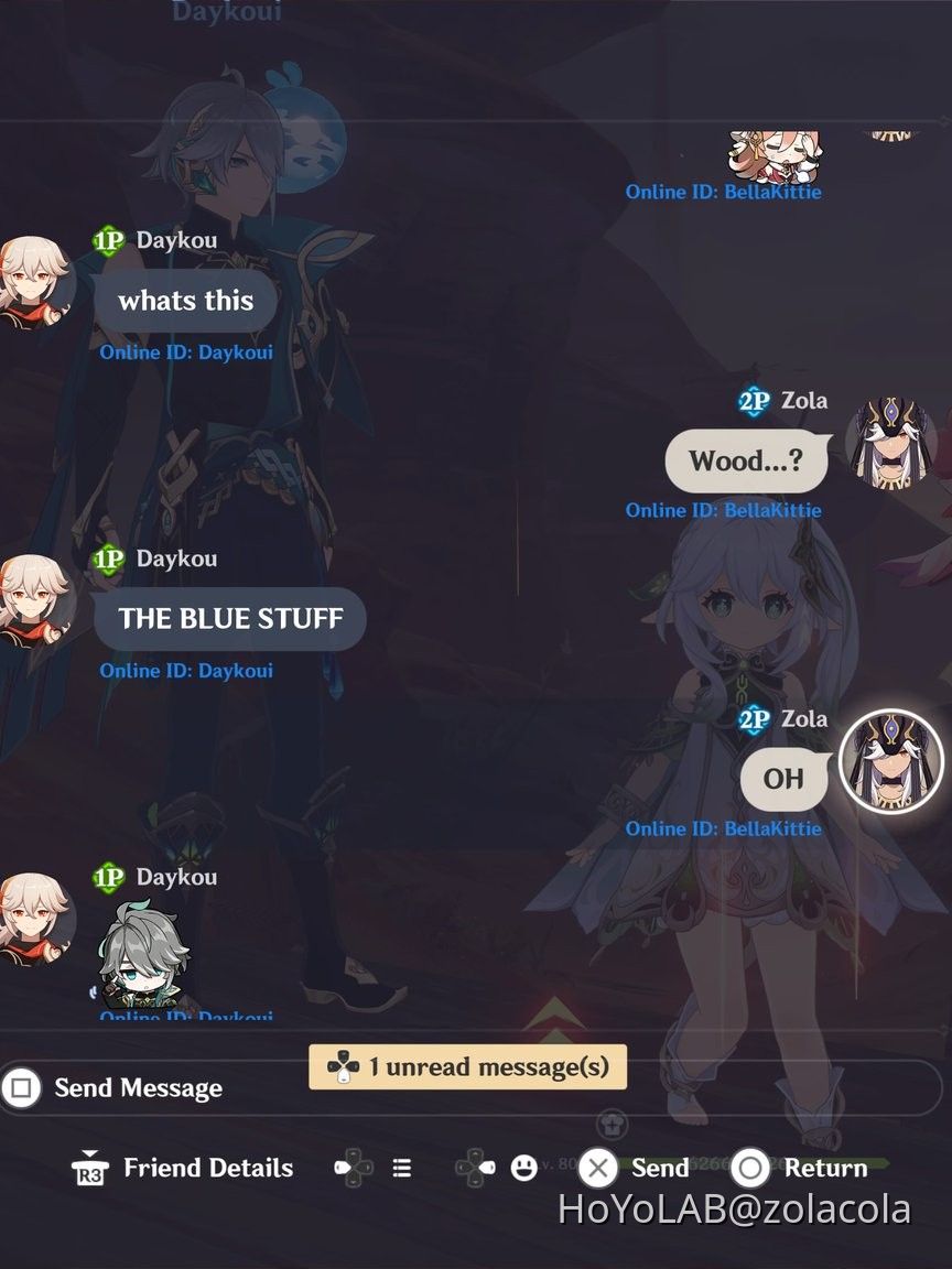 me and my friends chat Genshin Impact | HoYoLAB