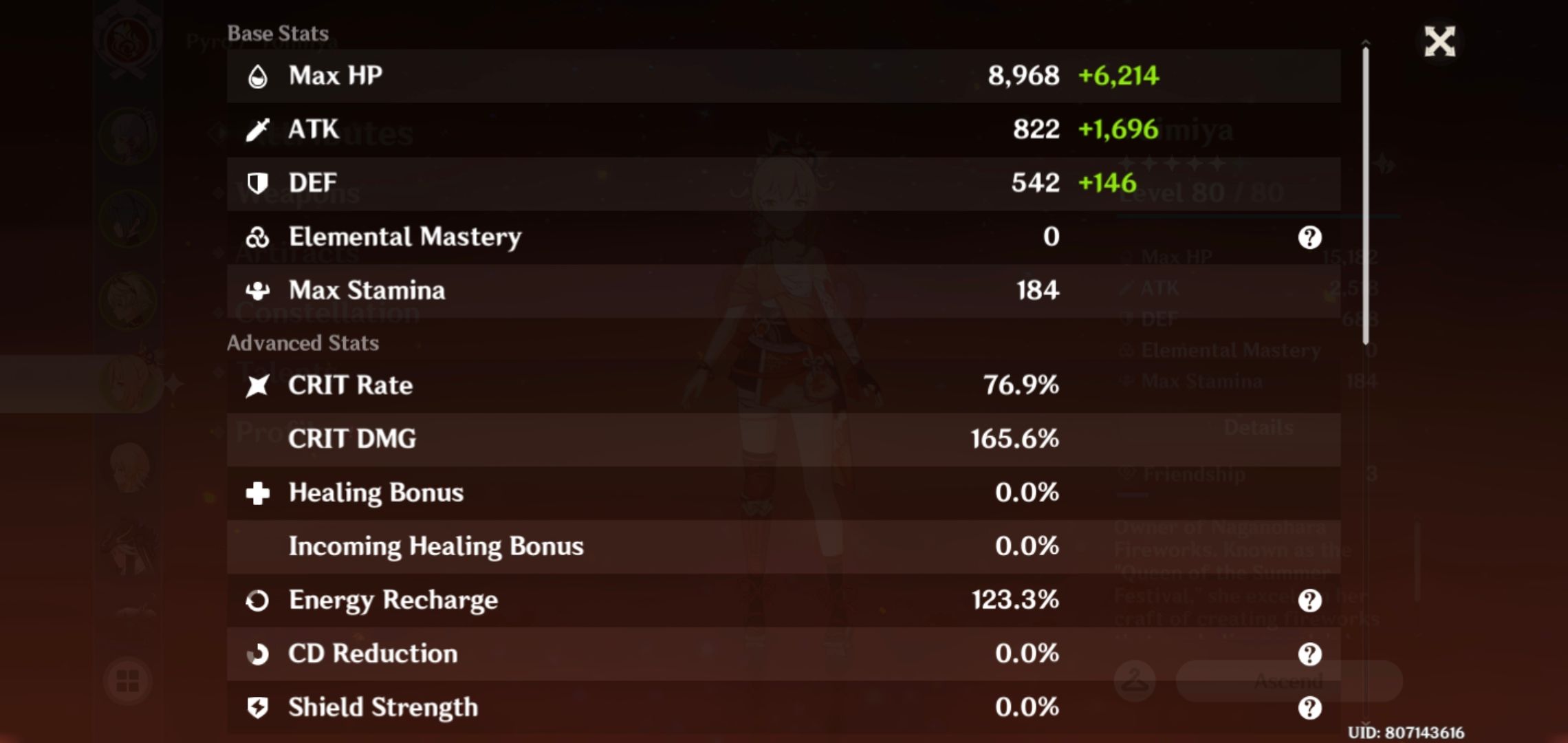 My Yoimiya stats Genshin Impact | HoYoLAB