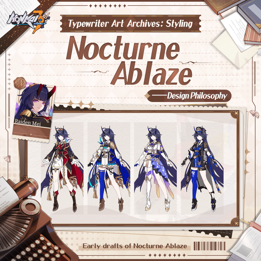 Typewriter Art Archives | Nocturne Ablaze Designer Interview Honkai Impact 3rd | HoYoLAB