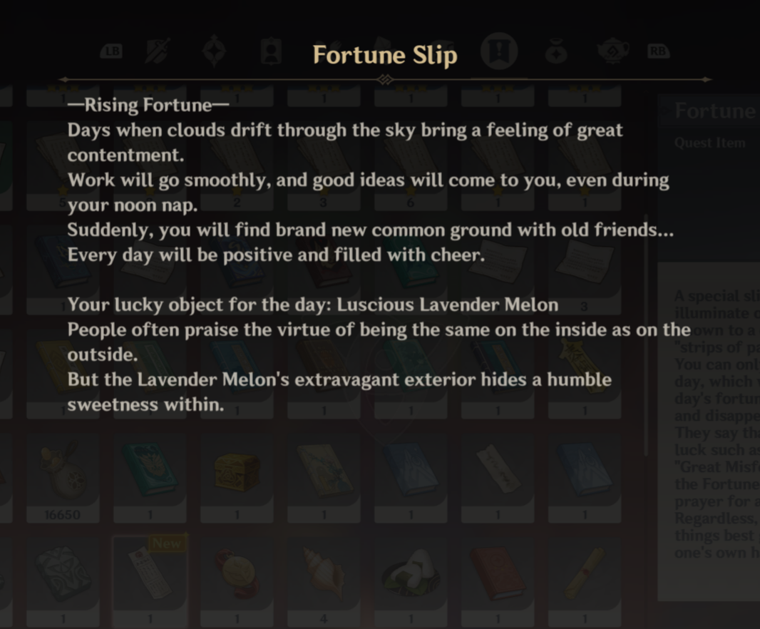 "My fortune slip." Genshin Impact | HoYoLAB