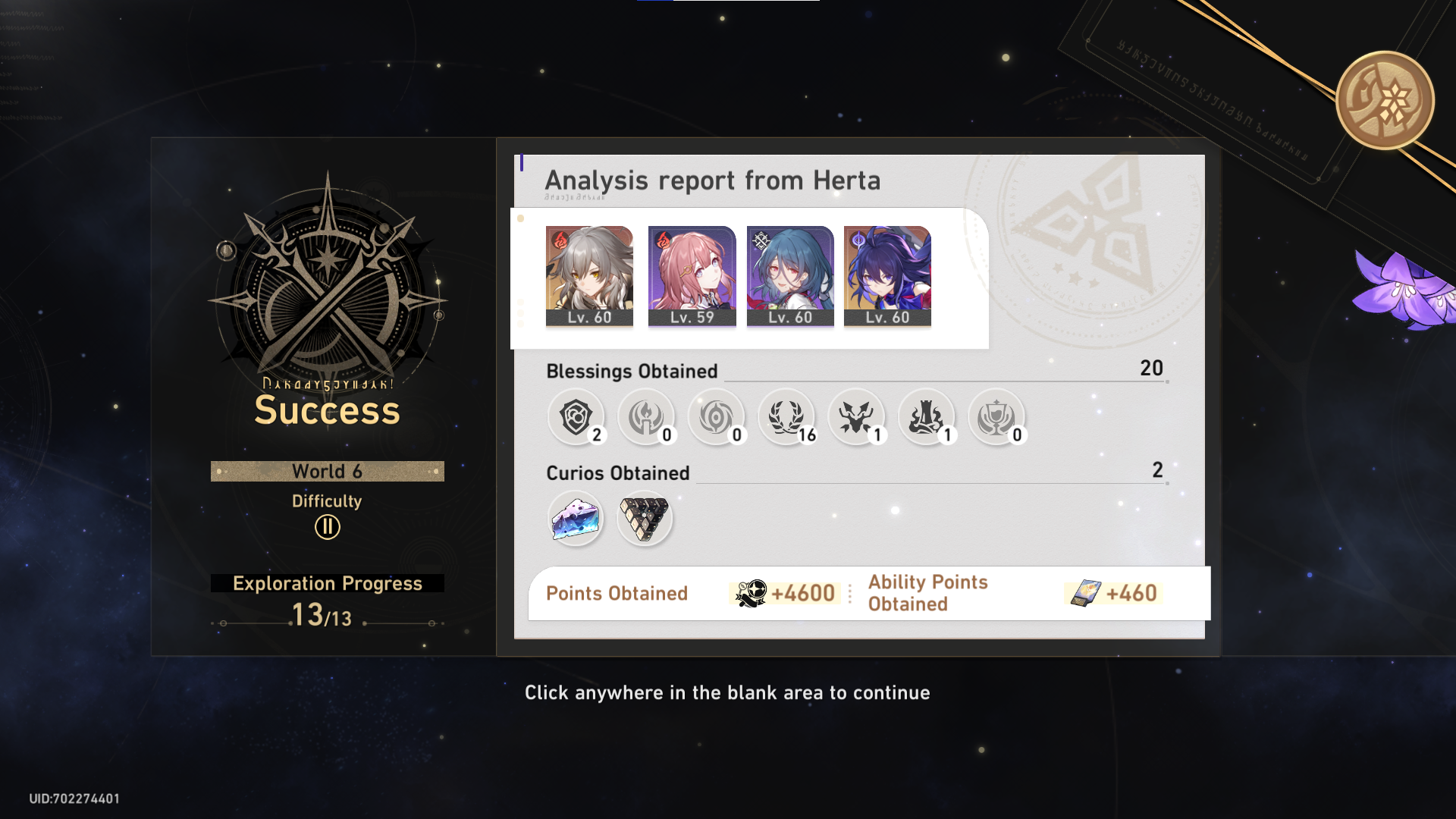 Completed Simulated Universe World 6 on Difficulty Two :3 Honkai: Star Rail | HoYoLAB