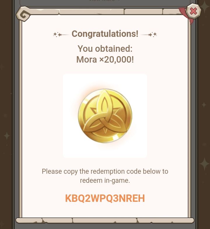 Mora Redeem code Genshin Impact | HoYoLAB