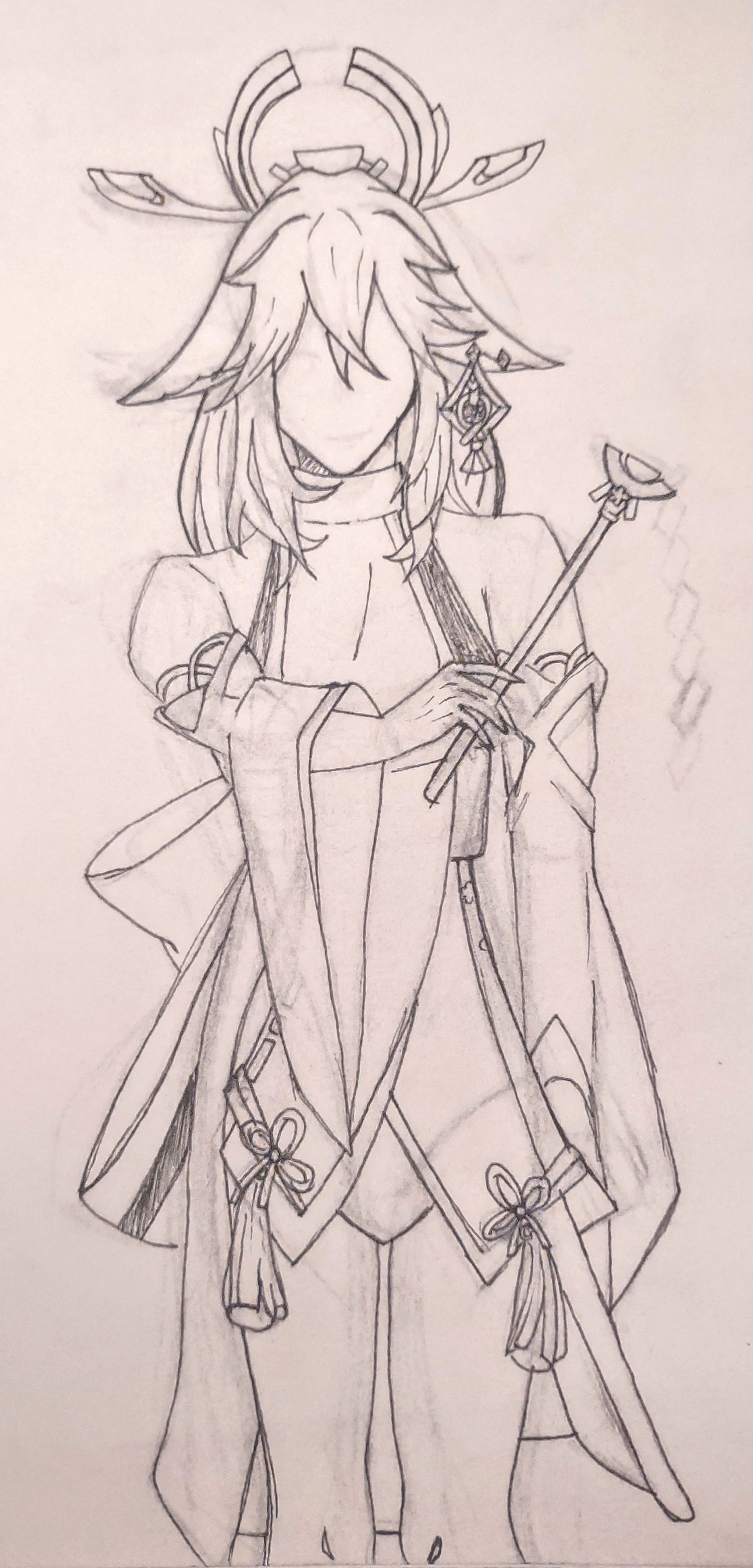 Yae Miko Line Art Genshin Impact | HoYoLAB