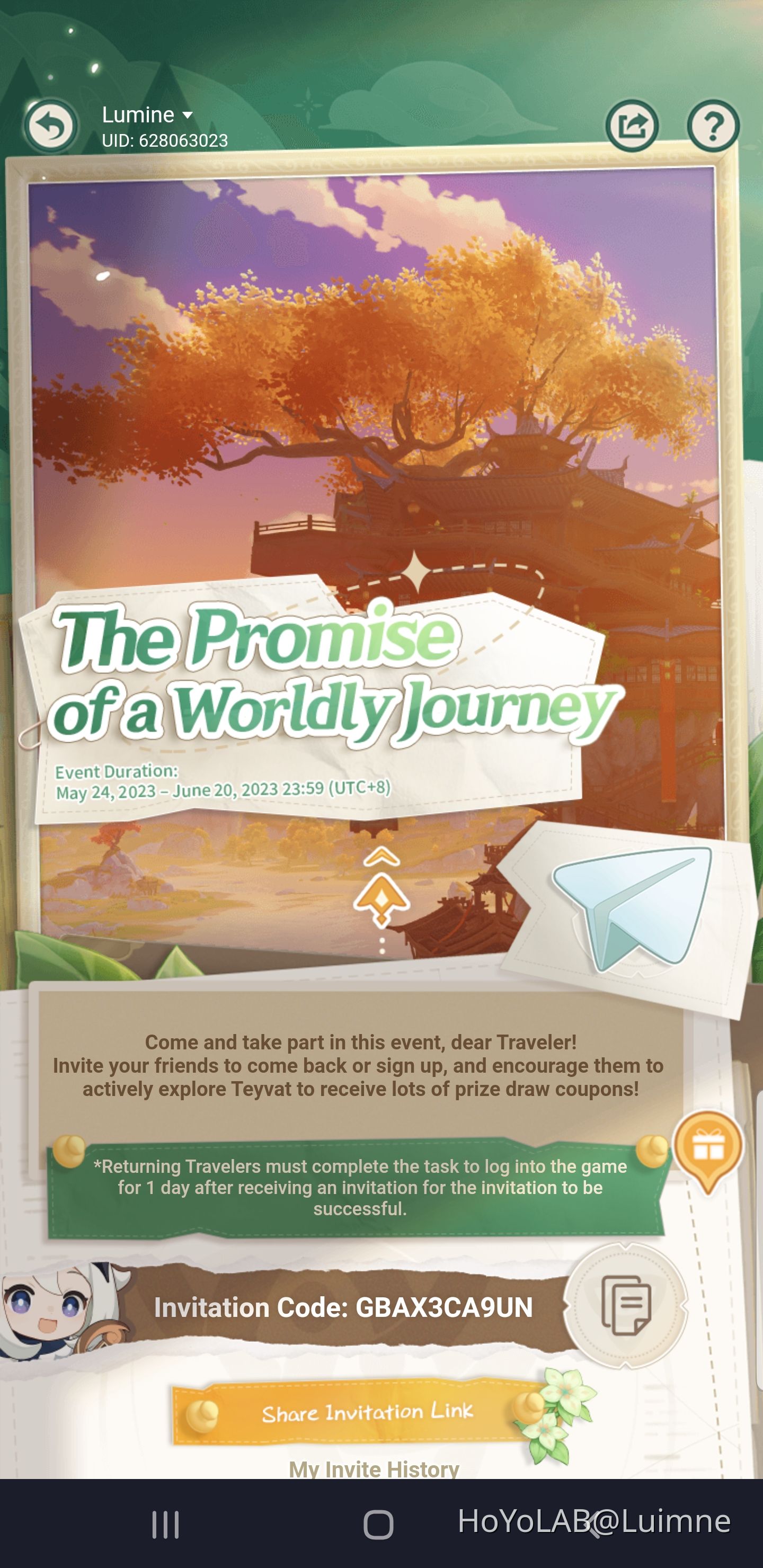 Enter My Invitation Code GBAX3CA9UN or click the invitation link to ...