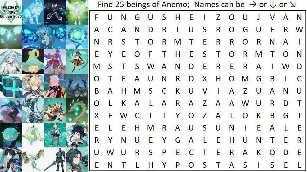 Word Games #109 - Jun 06 - ANEMO !! Genshin Impact | HoYoLAB