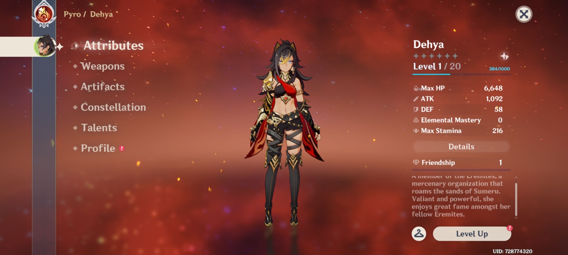 bet my dehya level 1 c0 Genshin Impact | HoYoLAB