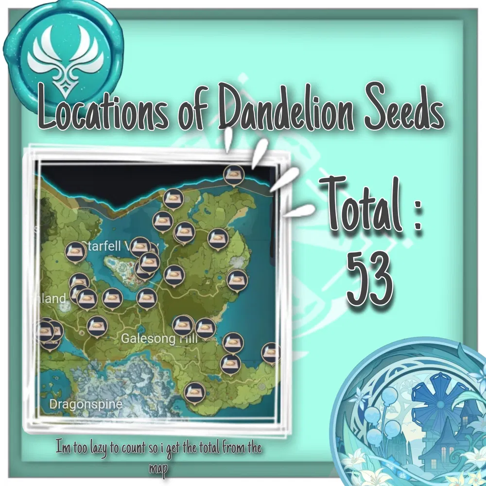 (Where to find) Dandelion Seed Location Farming Guide Genshin Impact ...