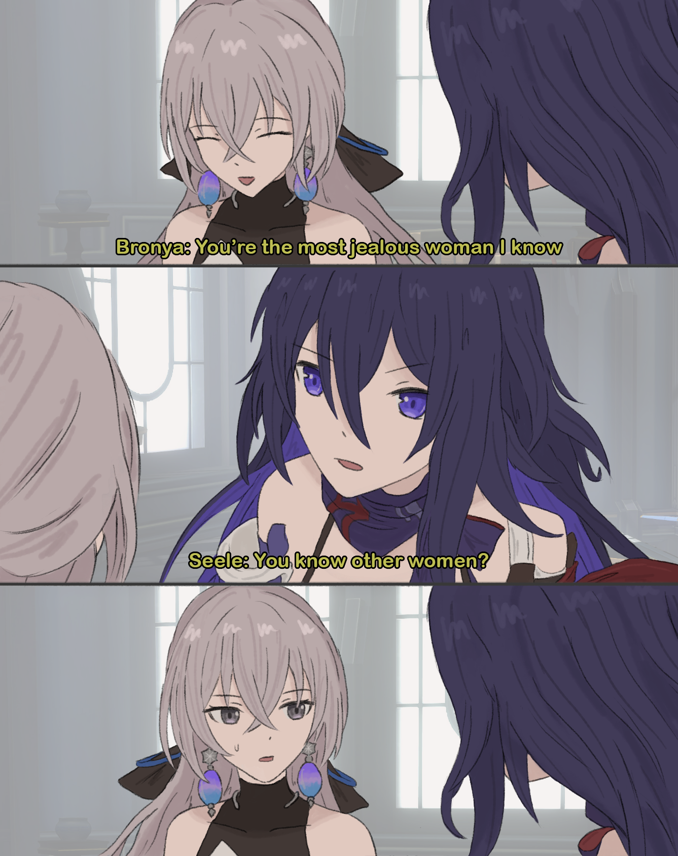 Somewhere in the distance, a "Bronya onee-chan~" can be heard... Honkai ...