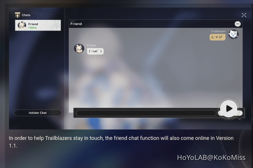 Guys,we finally have friend chat Honkai: Star Rail | HoYoLAB