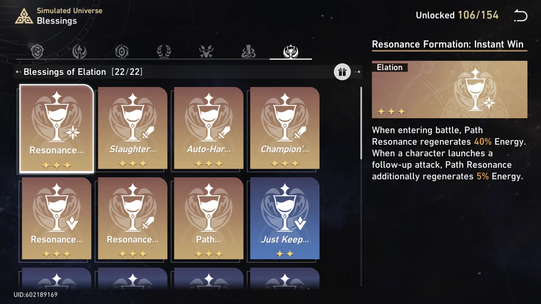 all elation blessings set complete! Honkai: Star Rail | HoYoLAB