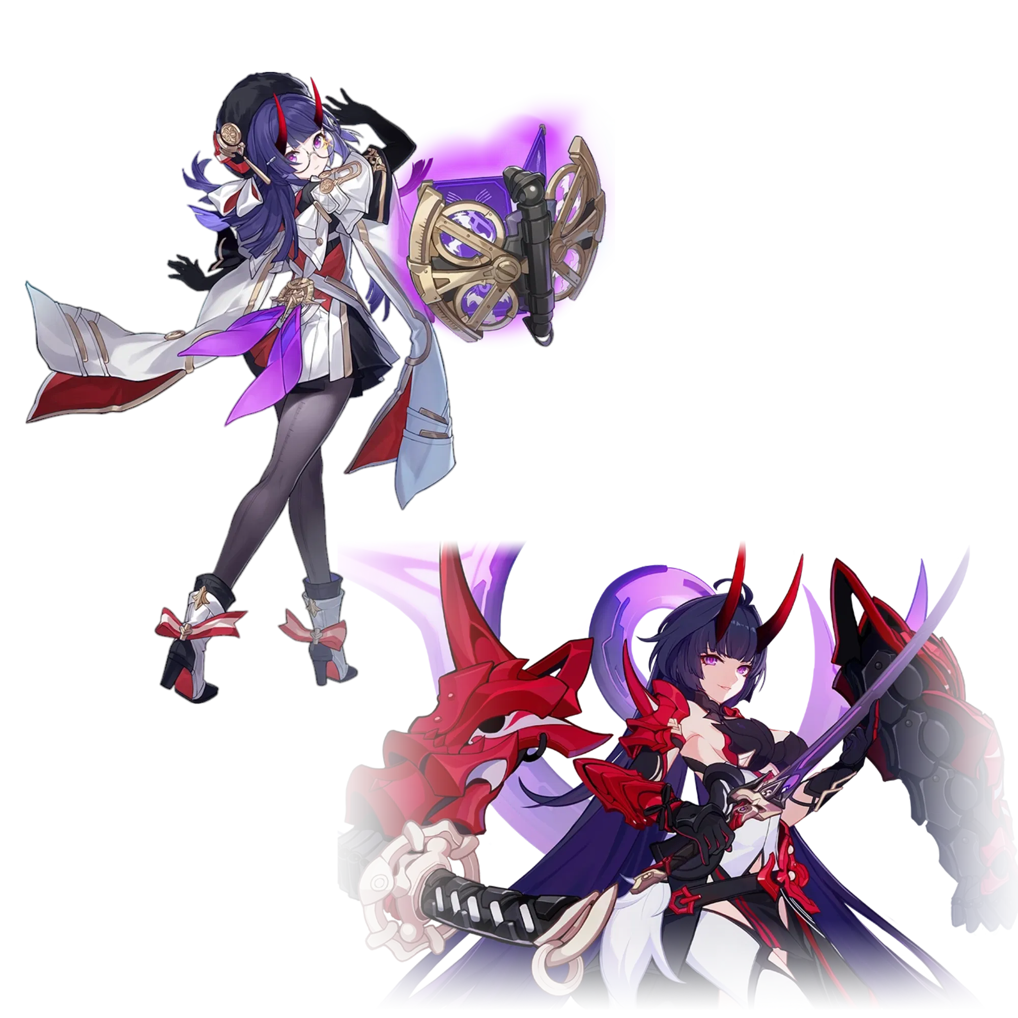 Pela (hsr) and Raiden Mei (hi3) color swap + horns Honkai: Star Rail ...