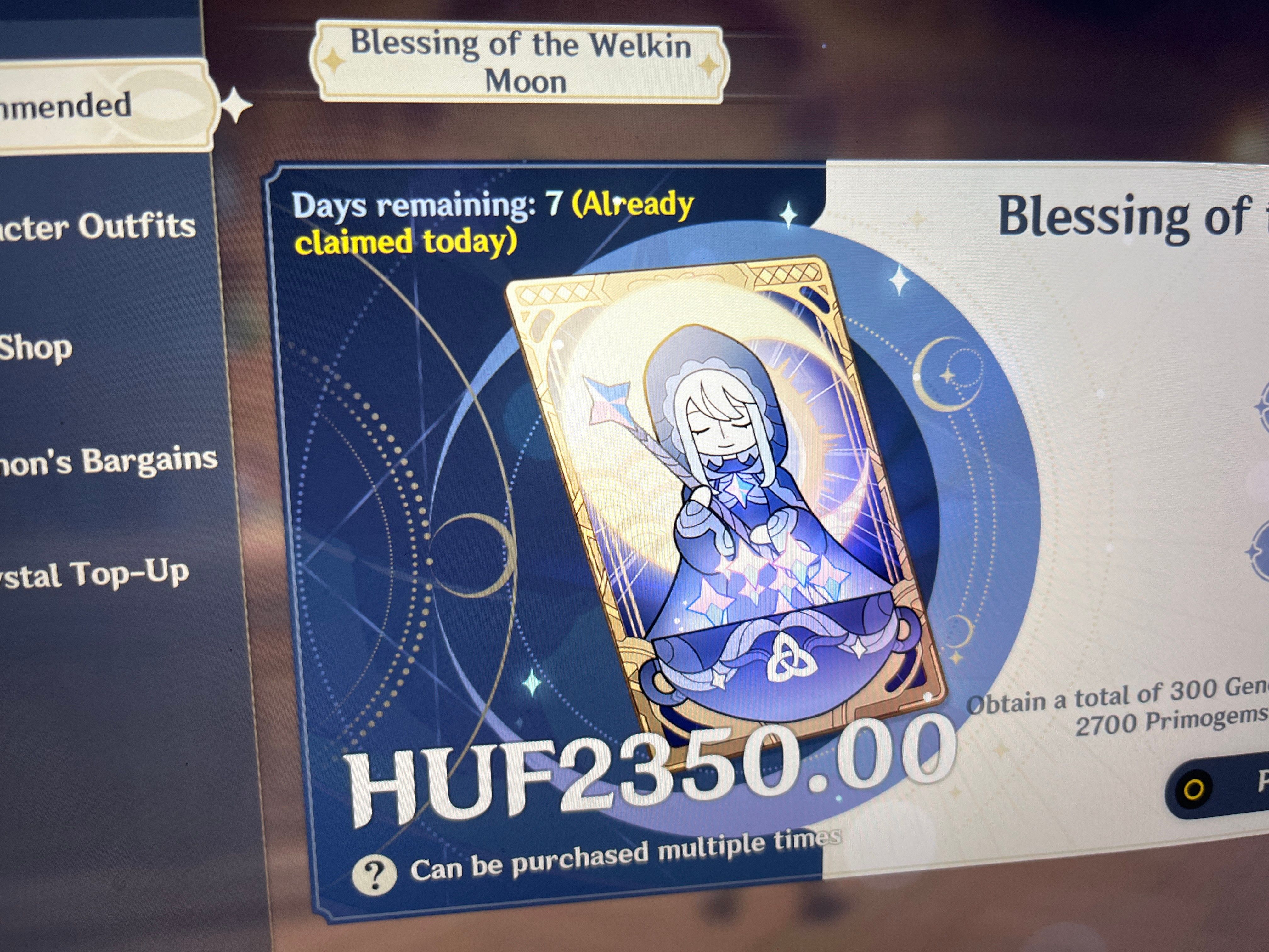 Guys please help me I bought the Welkin moon like idk 20 days ago?? And ...