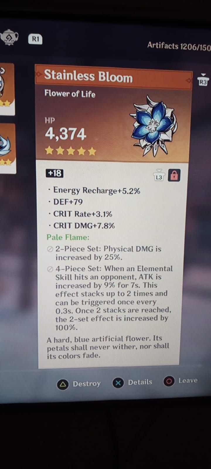 Unlucky artifact. Unlucky rolls. Pale Flame Genshin Impact | HoYoLAB