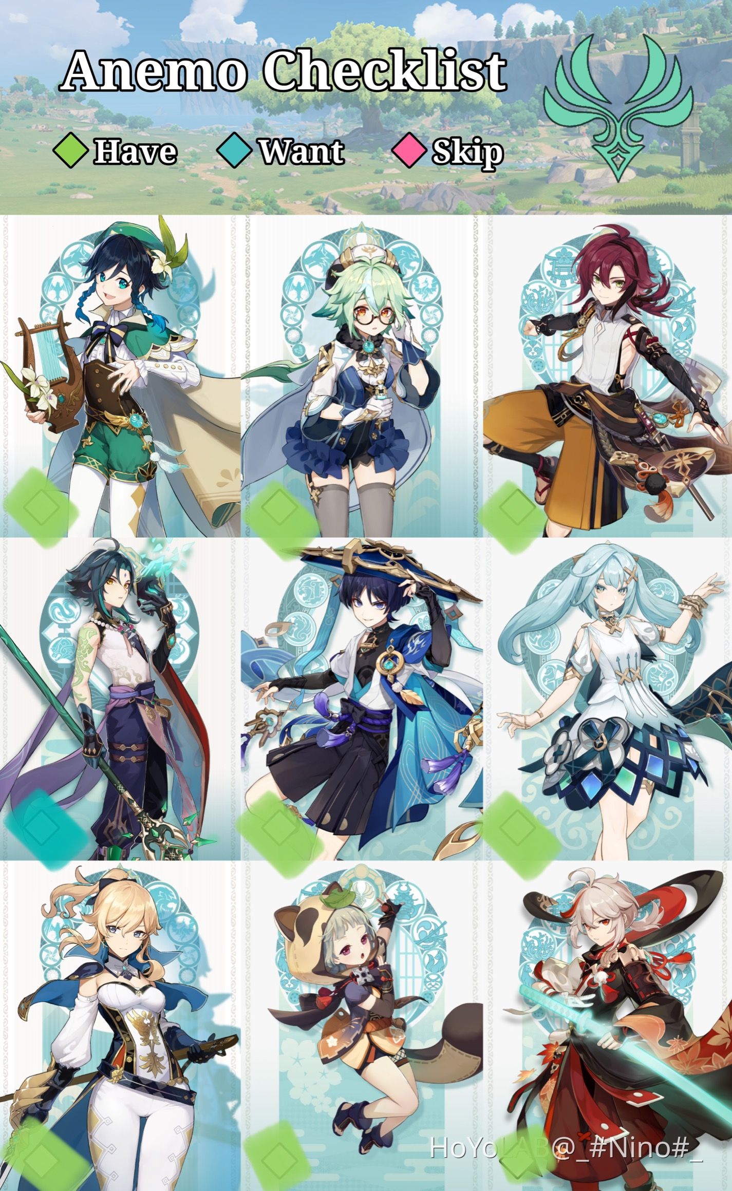 The Anemo characters I have and want Genshin Impact | HoYoLAB