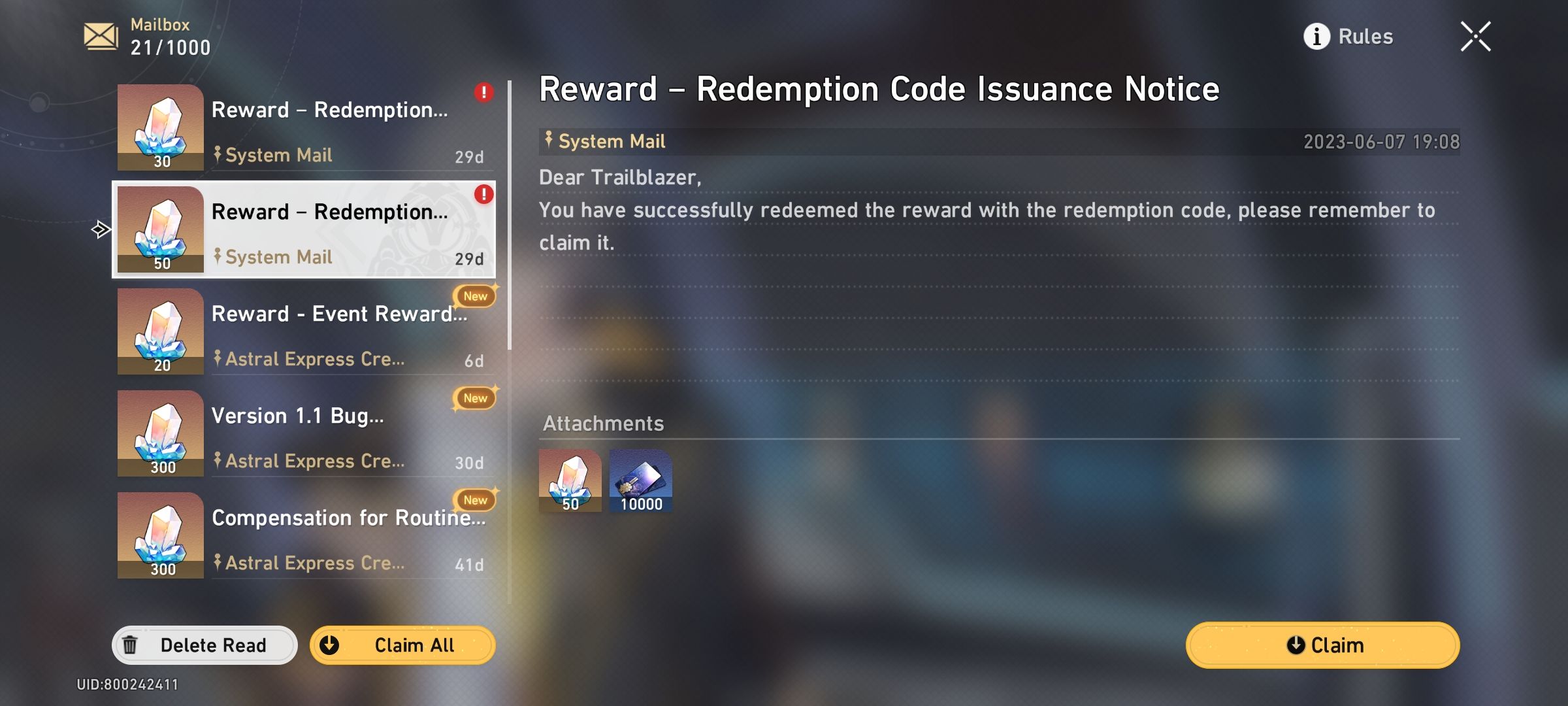 !!New Redemption Code!! Honkai: Star Rail | HoYoLAB