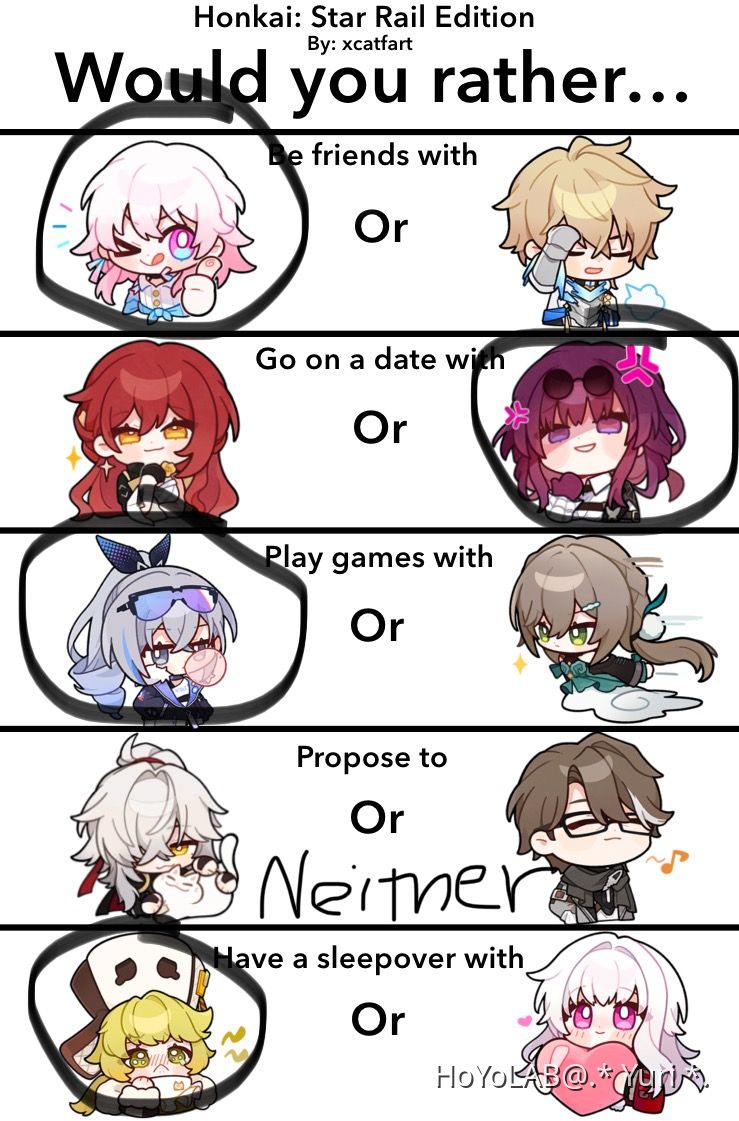 HSR would you rather! Honkai: Star Rail | HoYoLAB