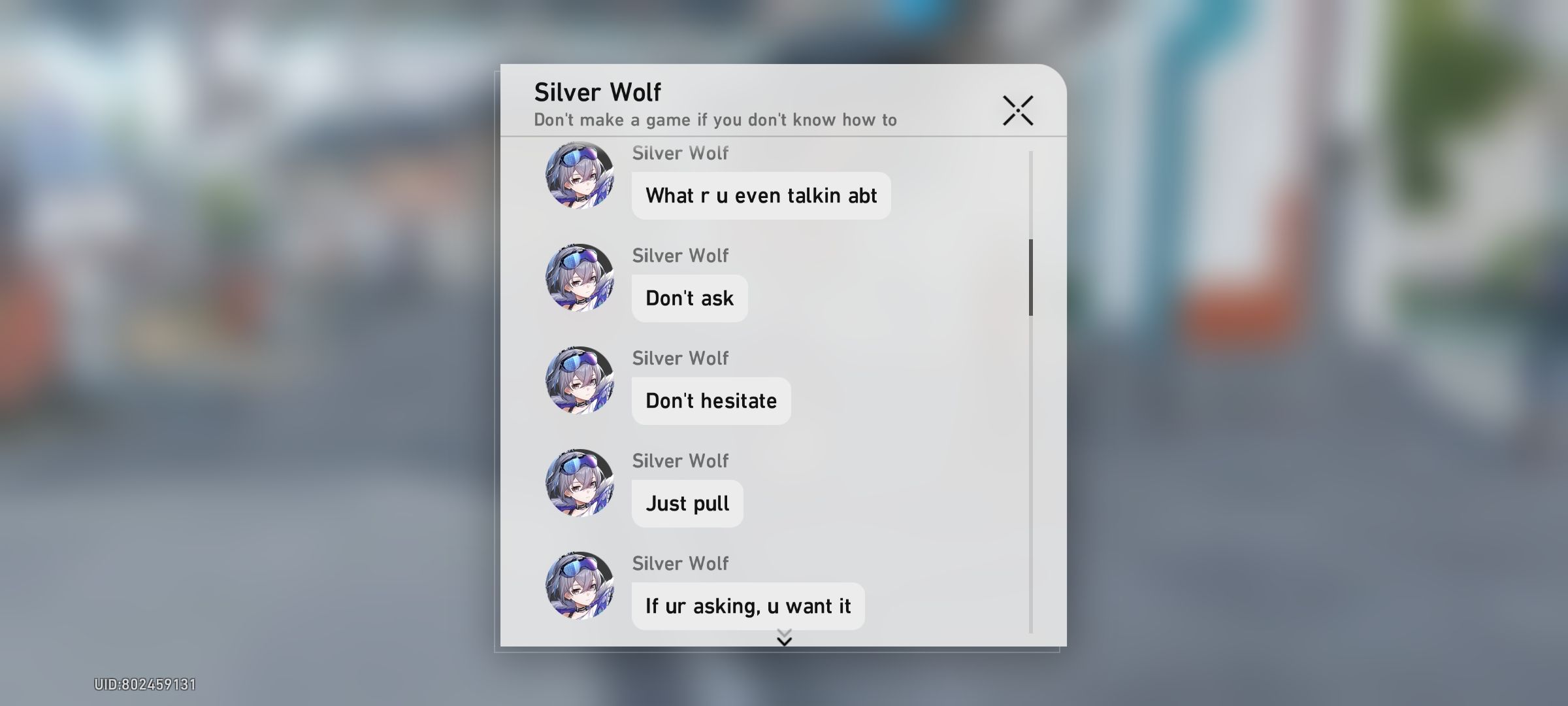 Silverwolf is just like me, lol. Honkai: Star Rail | HoYoLAB