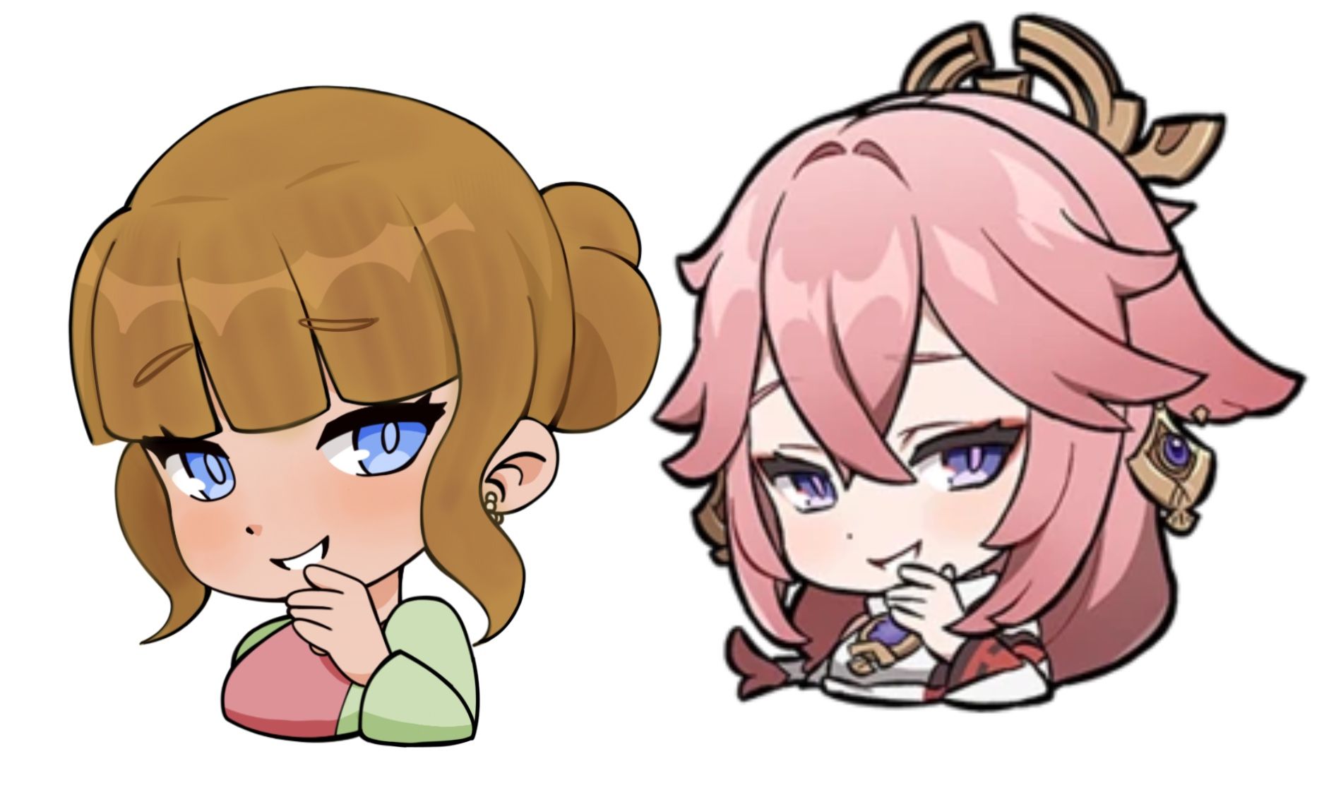 Genshin sticker self inserts I did with me and my friend’s main Genshin ...