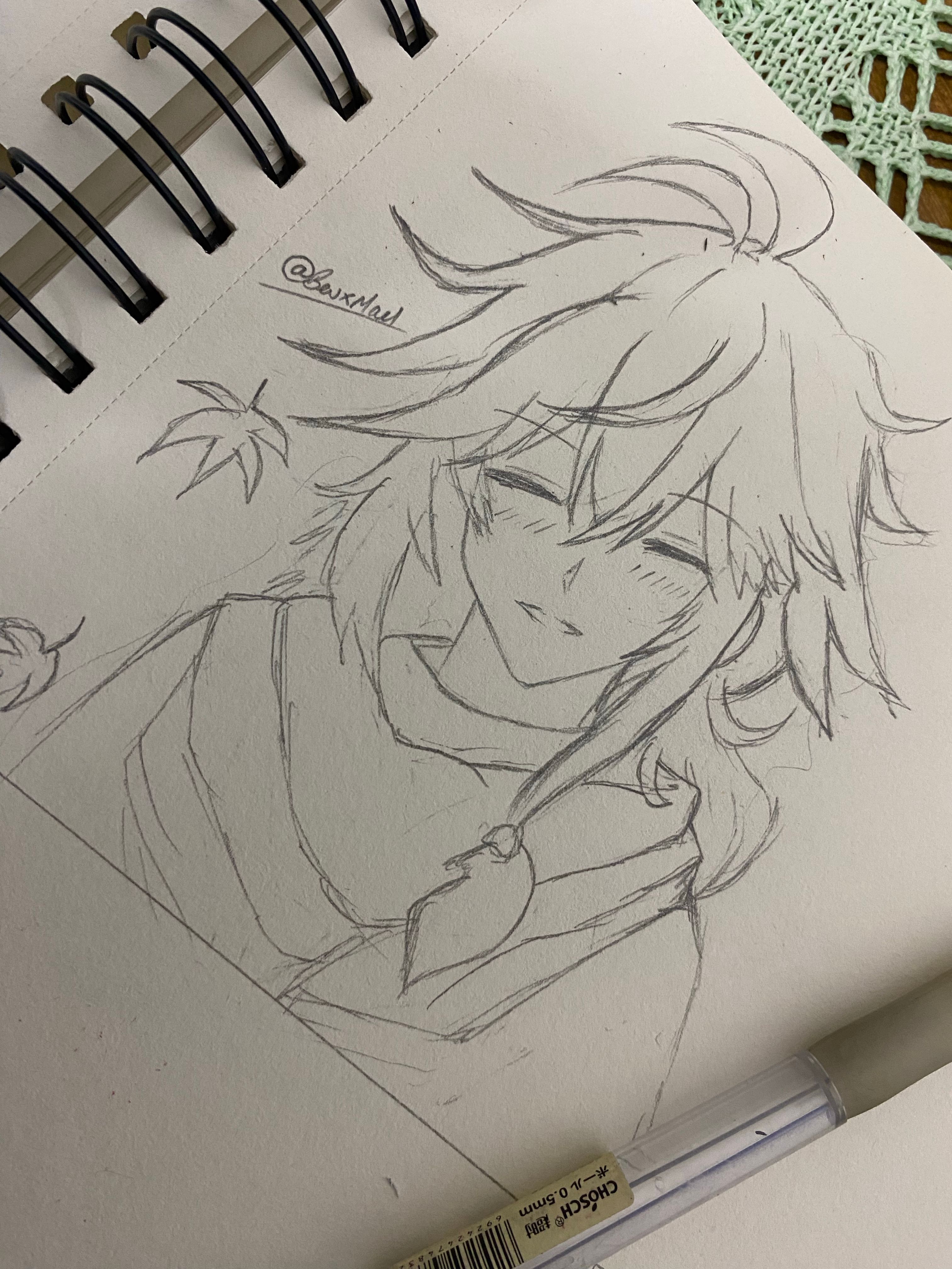 Quick sketch of kazuha🍁 ️leave in the comment if you want any drawing ...