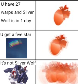 This was what happened during my Silver Wolf pulls, I was devastated 😭 ...