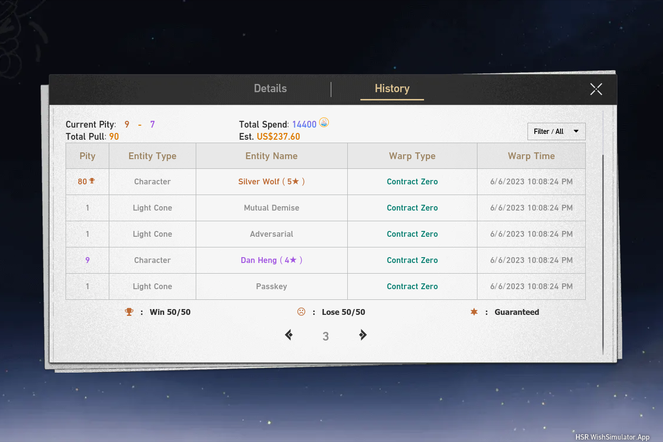 I was playing hsr simulator and got silver wolf at 1 pity- Honkai: Star ...