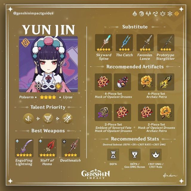 yun jin build !! Genshin Impact | HoYoLAB