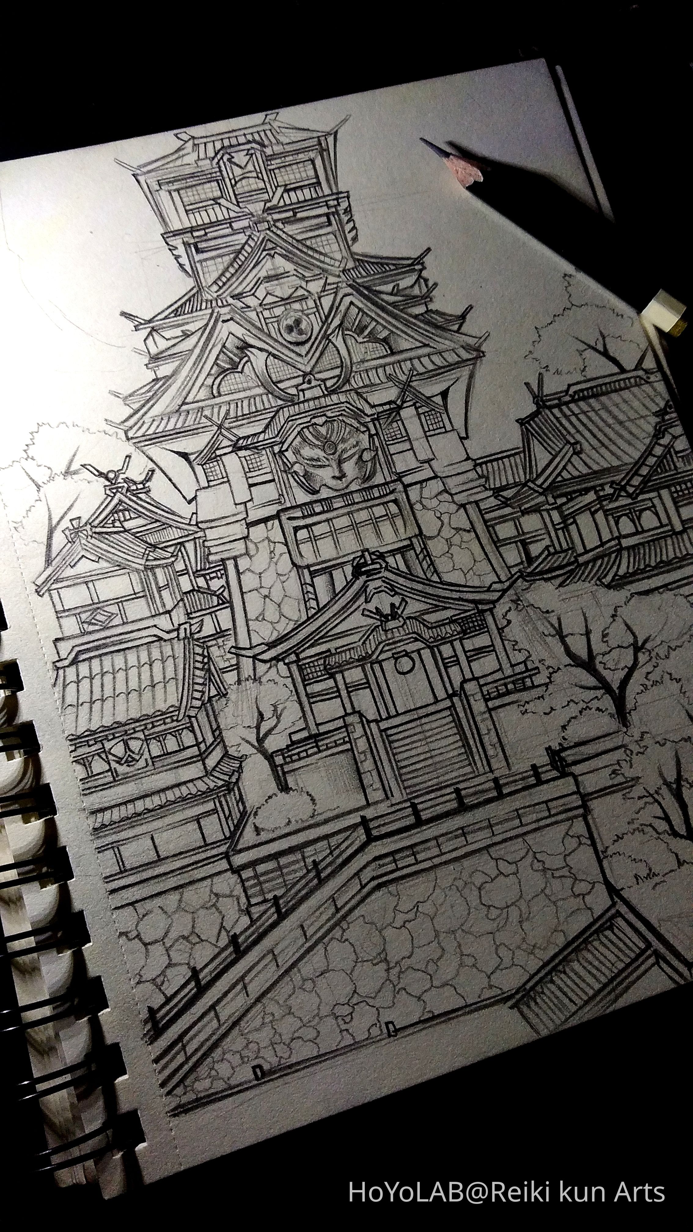 Inazuma Scenery drawing | Outlining Genshin Impact | HoYoLAB