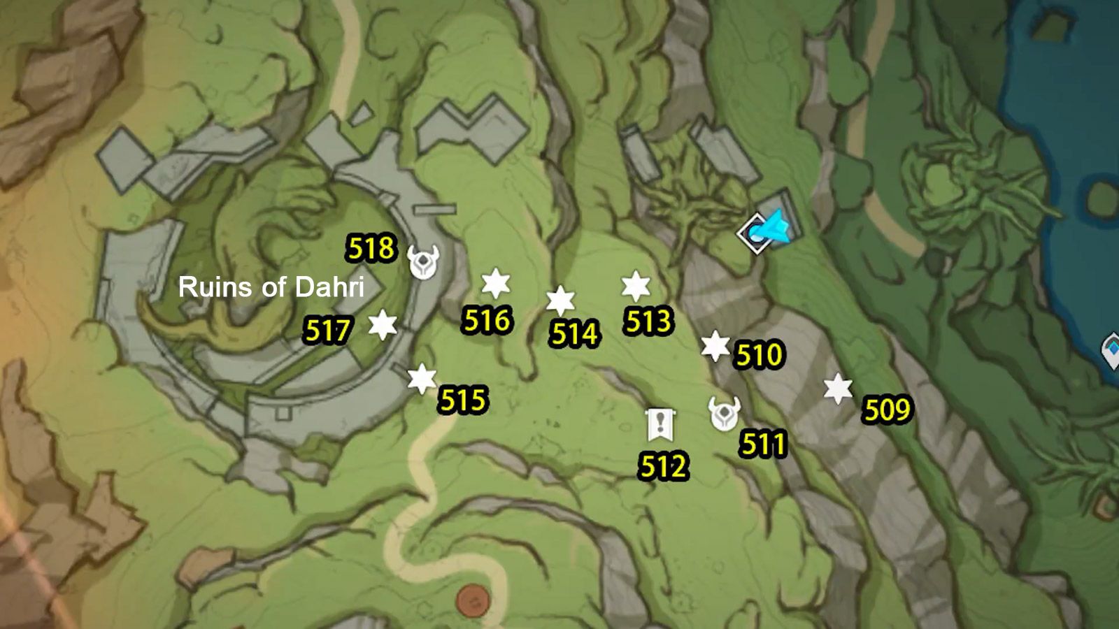 Sumeru Rainforest Chest Collection Guide 33 — Underground Ruins of Dahri (509-518) Genshin ...