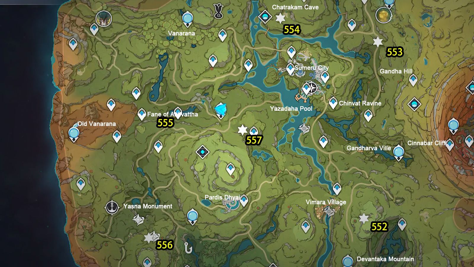 Sumeru Rainforest Chest Collection Guide 37 —76 Aranara & Added Chests ...