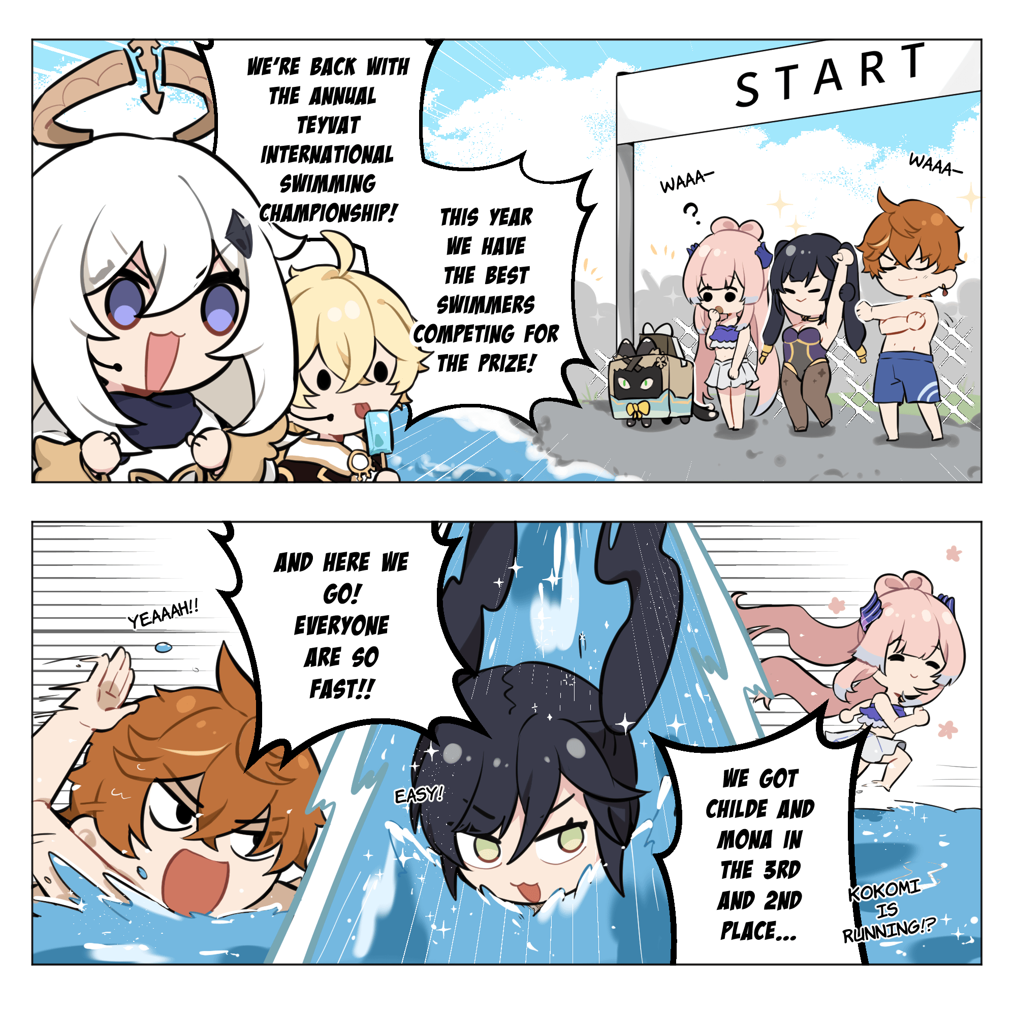 Teyvat swimming competition! Genshin Impact | HoYoLAB