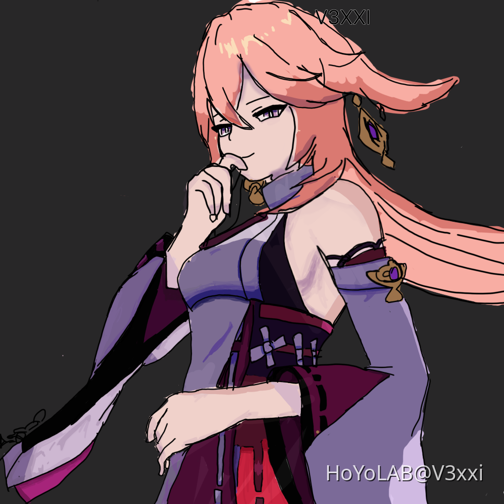 Yae miko burst fan art/drawing Genshin Impact | HoYoLAB