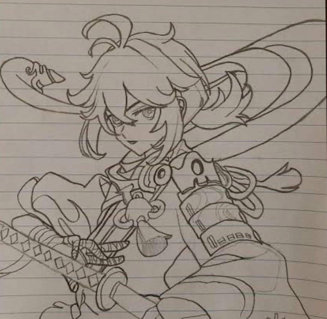 Kazuha hand drawing Genshin Impact | HoYoLAB