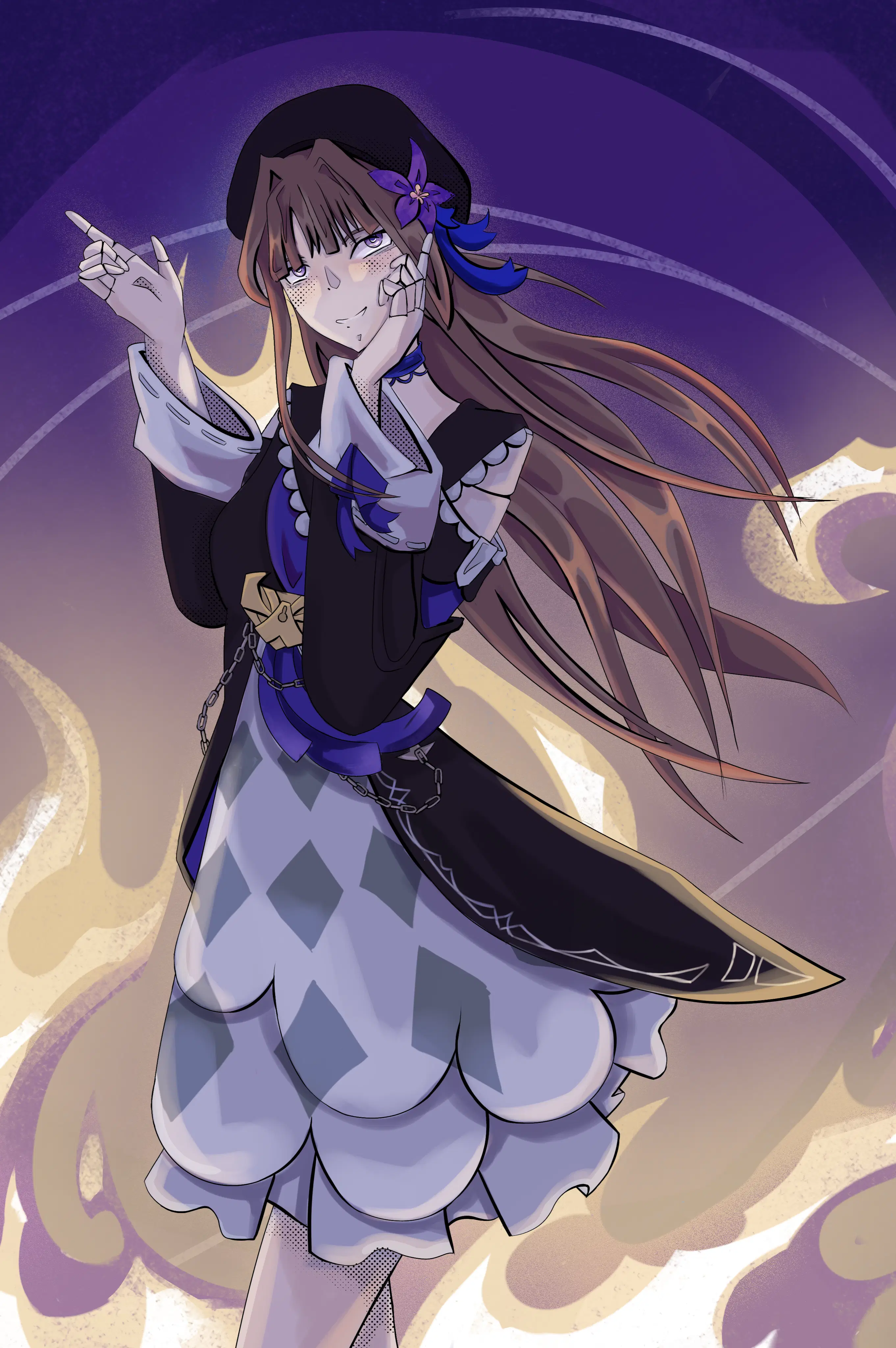"Gerta in fire". This art took my time, at least I like it. Honkai ...