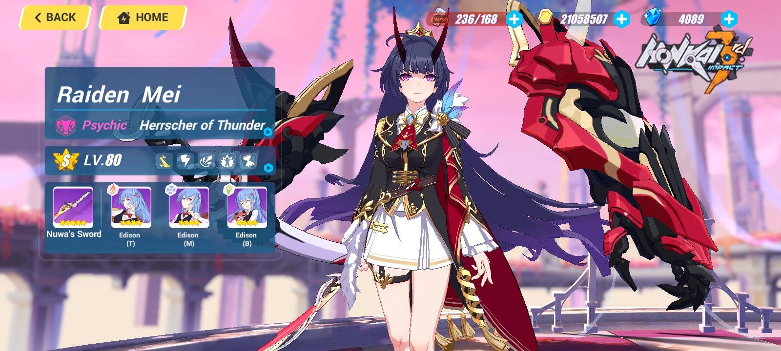 Honkai Impact 3 Mei Herrscher of Thunder Nocturne Ablaze Honkai Impact ...