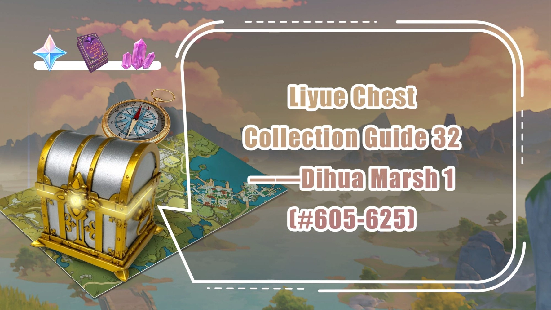 Liyue Chest Collection Guide 33——Dihua Marsh 2 (#626-640) Genshin ...
