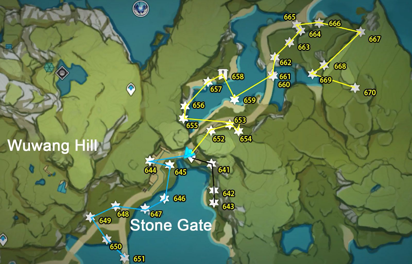 Liyue Chest Collection Guide 35——Stone Gate 2 (#656-670) Genshin Impact ...