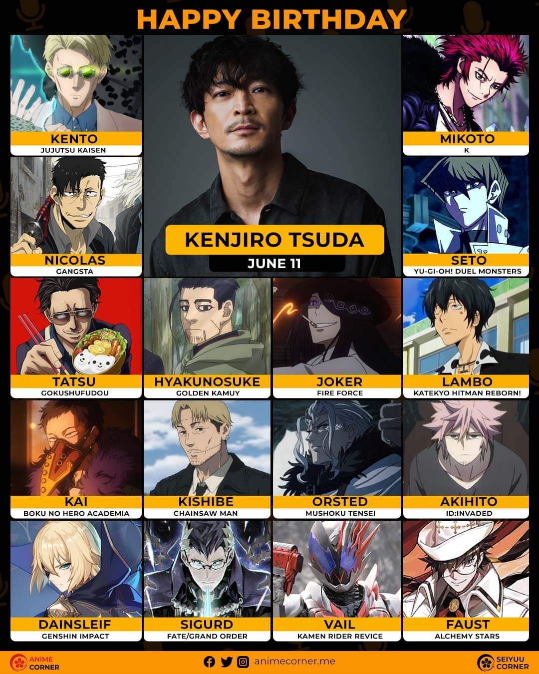 #Genshin HAPPY BIRTHDAY 🎉 TSUDA KENJIROU (津田 健次郎) - CV của DAINSLEIF :3 ...