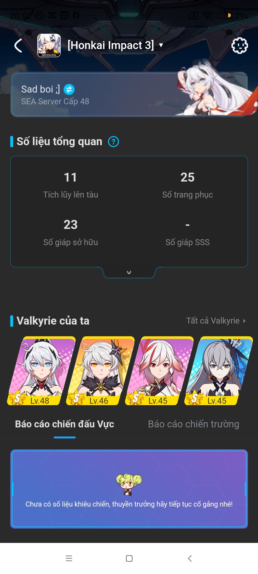 Mình có con acc HI3 mà giờ muốn chơi lại game nhưng máy k đủ dung lượng ...