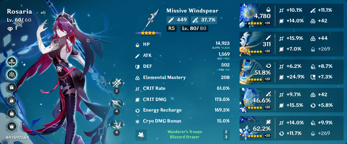 MY "whatever " Rosaria build.. Genshin Impact | HoYoLAB