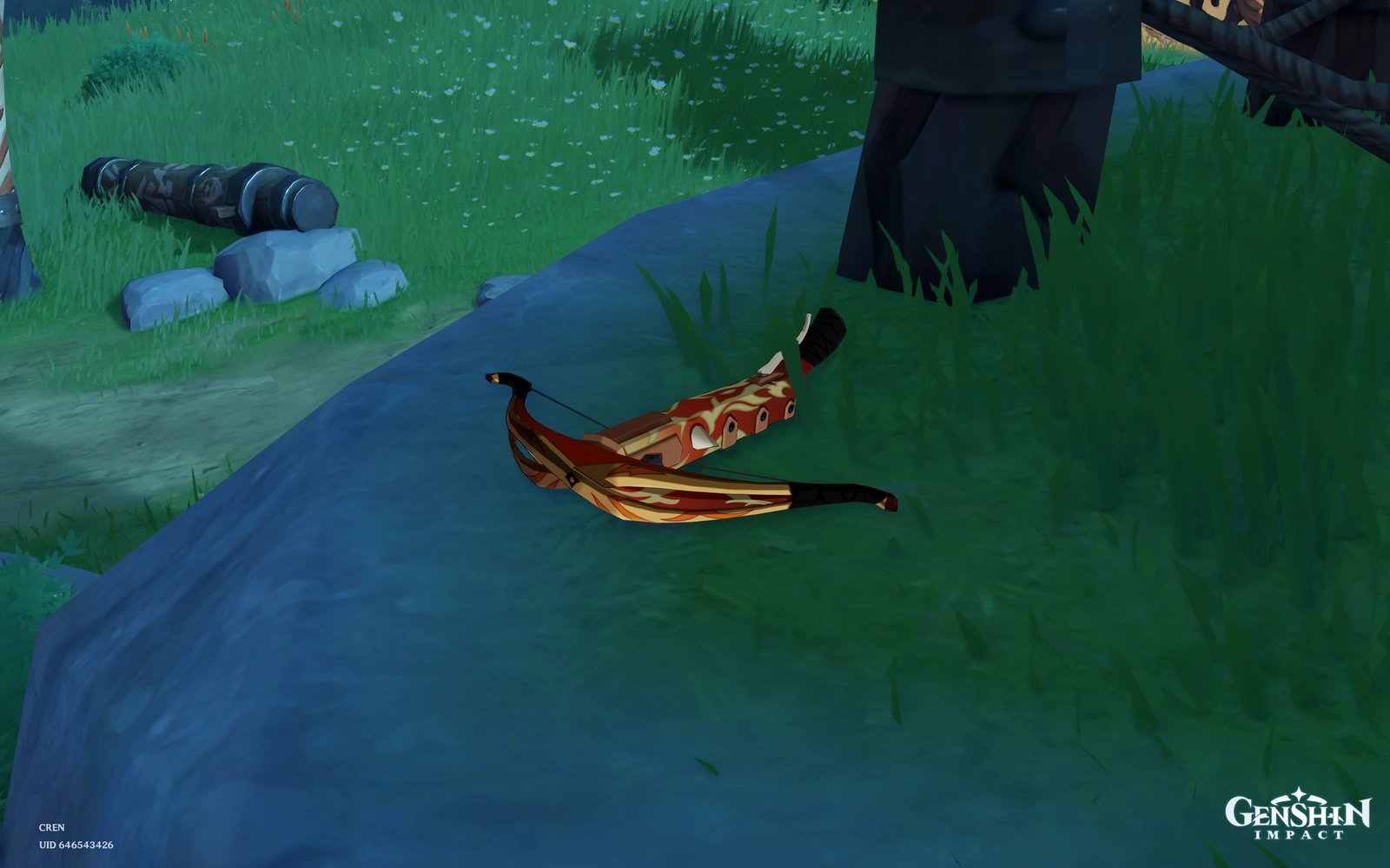 A close up of a Pyro Hilichurl Shooter bow Genshin Impact | HoYoLAB