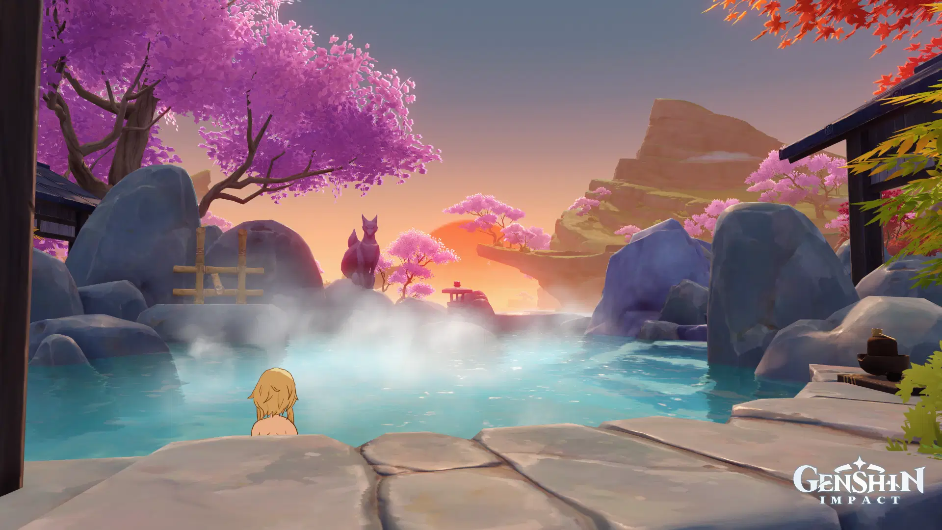 Lumine in onsen Genshin Impact | HoYoLAB